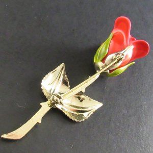 Vintage | Jewelry | Vintage Brooch Red Rose | Poshmark